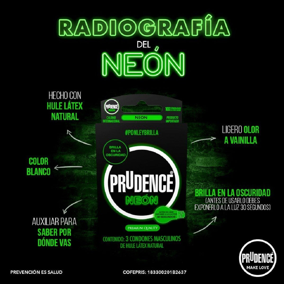 Prudence Neon (Condones) c/3 condones – Online Akumal Pharmacy